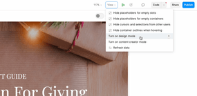 Focus mode vs. design mode | Learn Plasmic